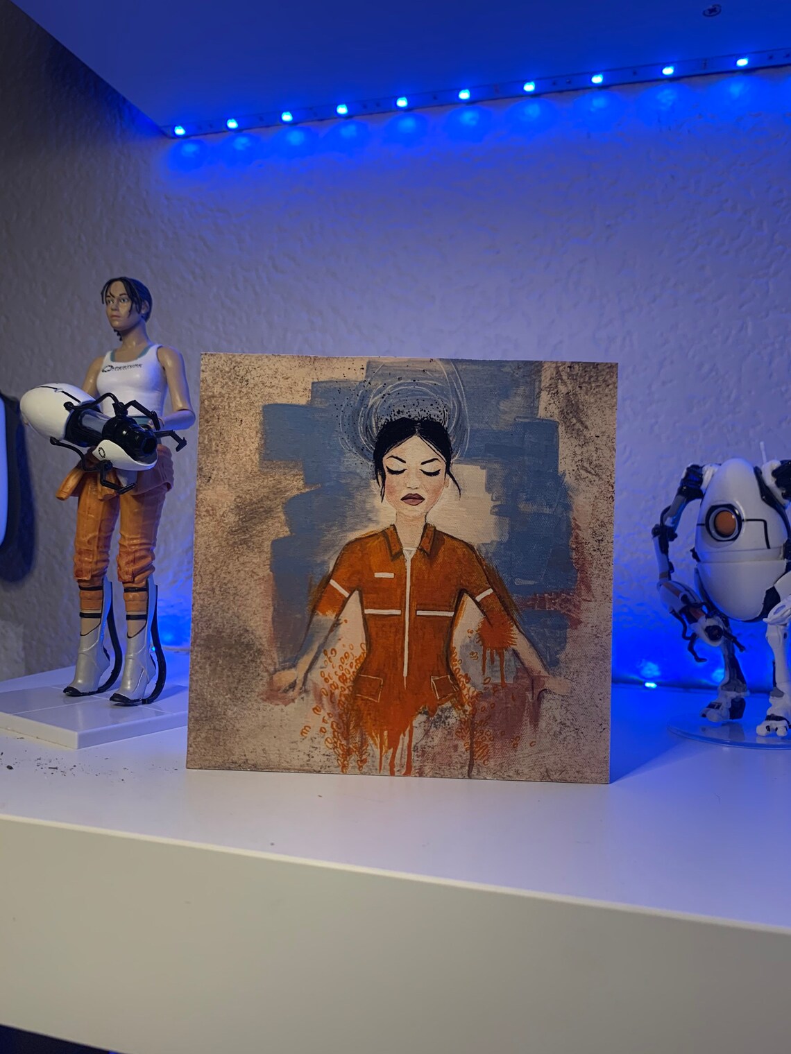 Chell Mural From Portal 2 PC Game Recreation Handmade Art - Etsy