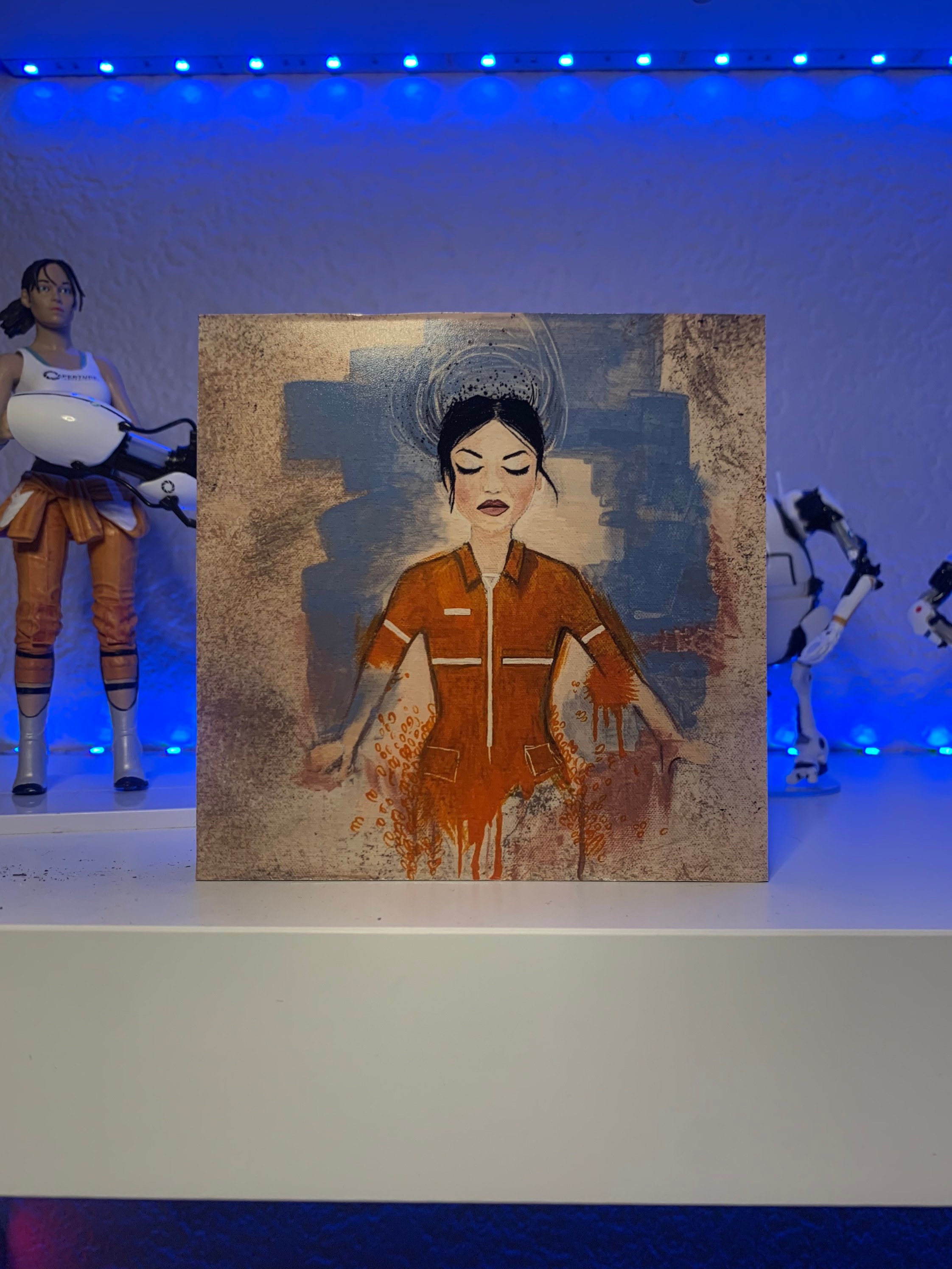 Chell Mural From Portal 2 PC Game Recreation Handmade Art - Etsy