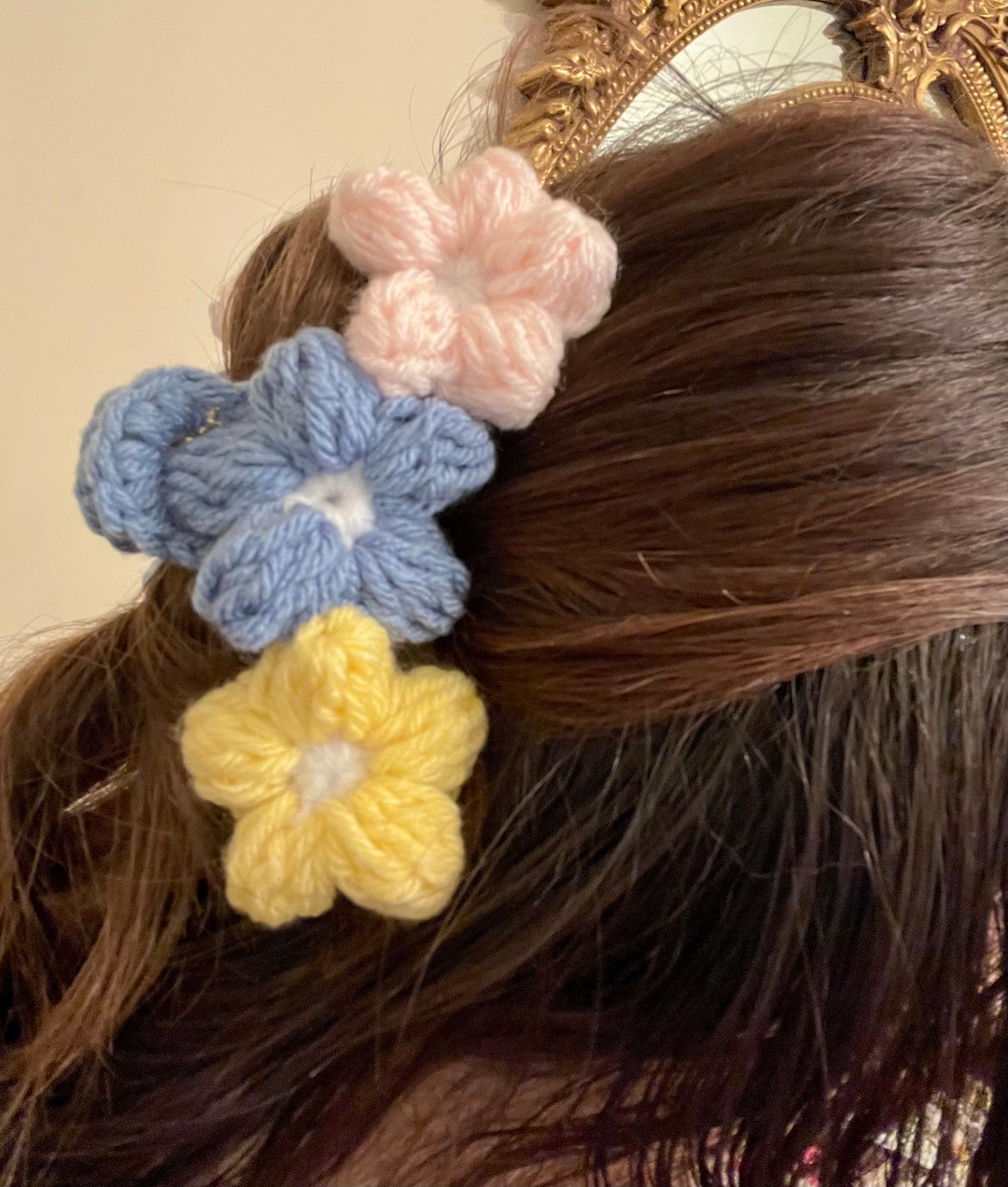 Flower Crochet Claw Clip, Summer Hair Clip, Gifts for Her, Boho Floral ...