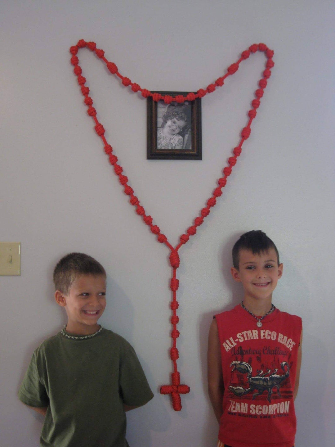 Large Giant Red Rope Wall Rosary - Etsy