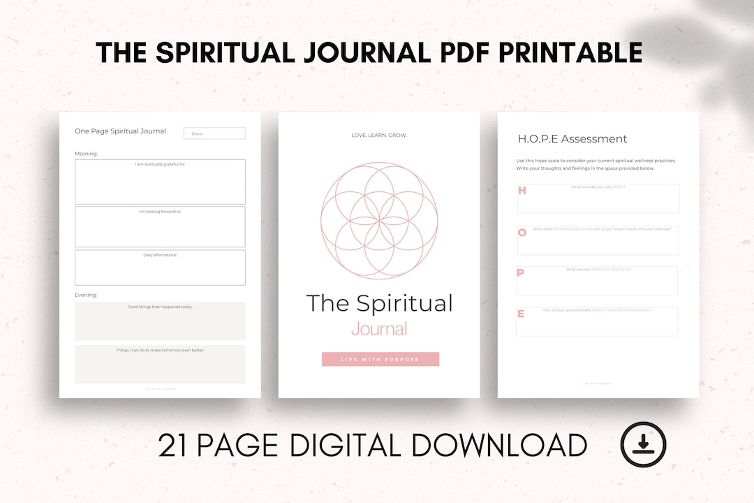 Spiritual Journal PDF Printable | Gratitude Templates | Spiritual ...