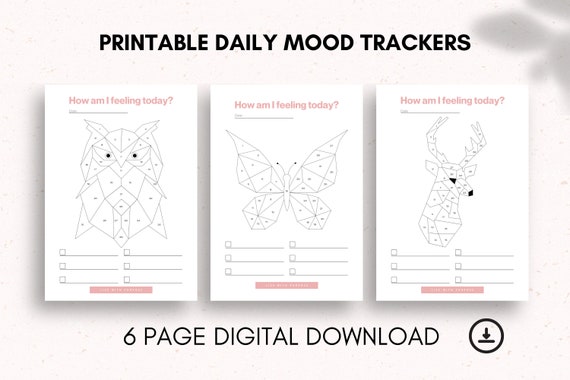 Printable Daily Mood Trackers Colouring Sheets Emotion | Etsy
