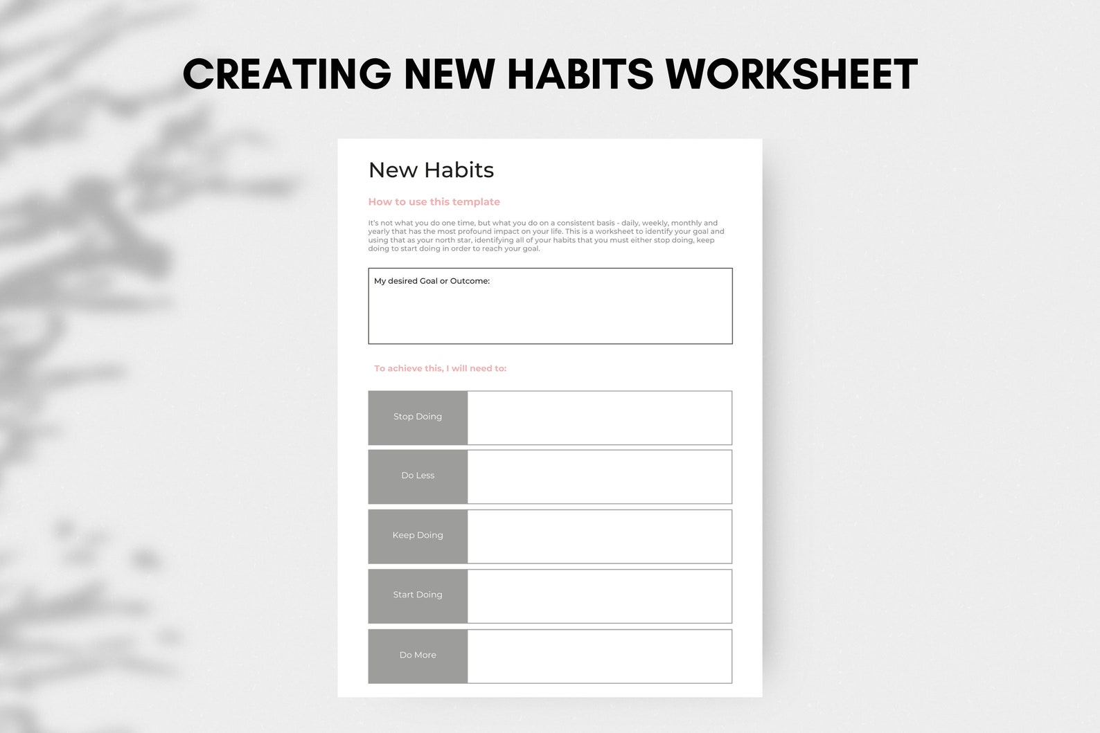 Creating New Habits Worksheet | Daily Habits | Building Habits | PDF ...