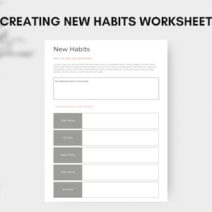 Creating New Habits Worksheet | Daily Habits | Building Habits | PDF ...