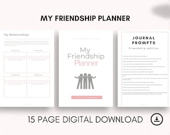 Friendship Worksheets for Kids Friendship Journal (Download Now) - Etsy