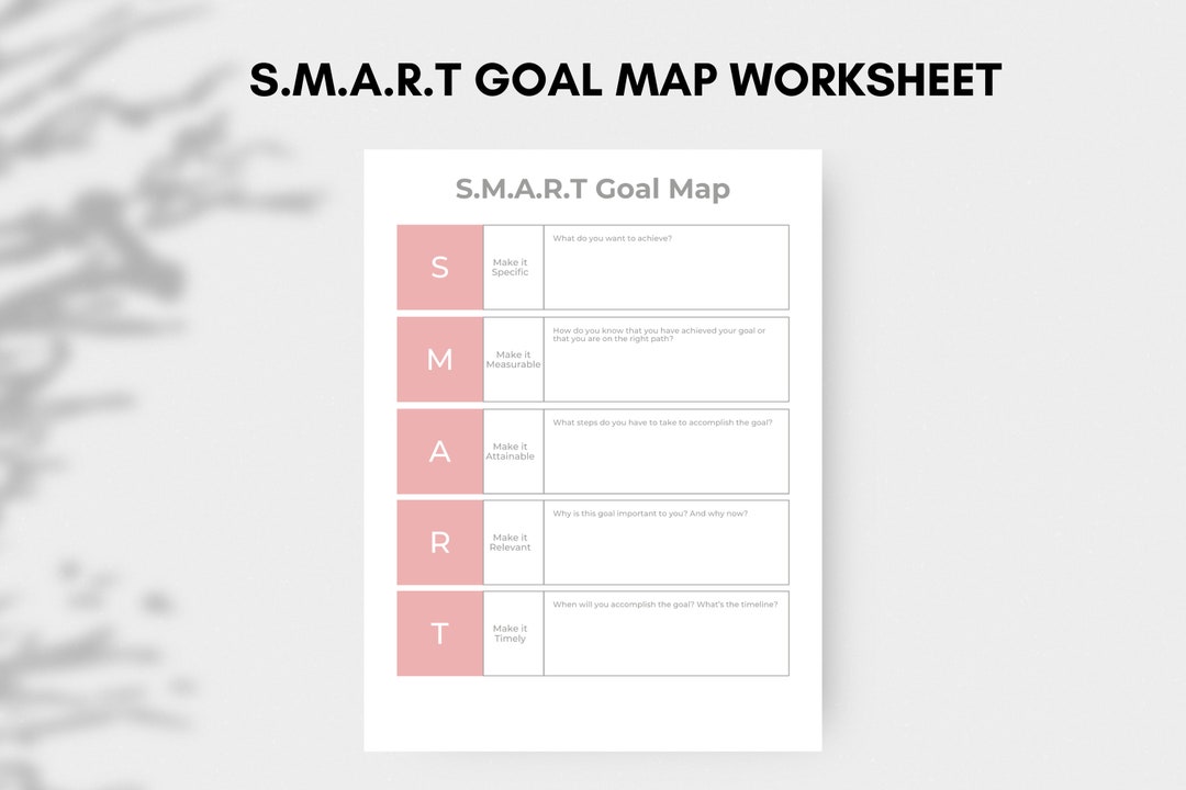 S.M.A.R.T Goal Map Worksheet | S.M.A.R.T Goal Setting | Goal Tracker - Etsy