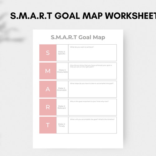 S.M.A.R.T Goals Planner Goal Setting Worksheet Printable - Etsy