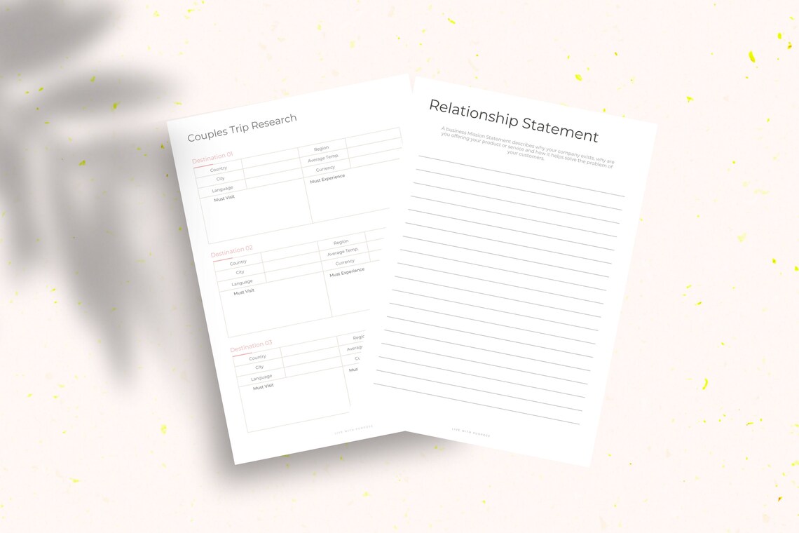 Relationship Planner | Couples Counselling Journal | Romantic ...