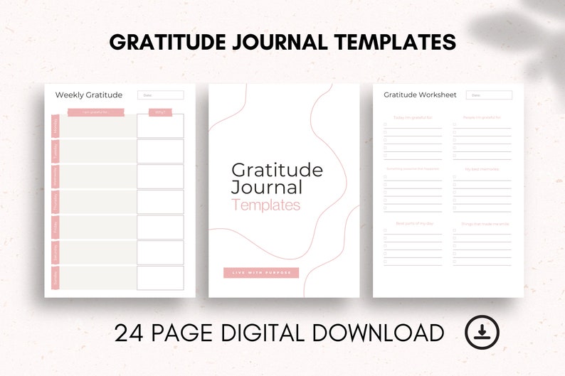 Gratitude Journal Printable | Morning Gratitude | Daily Positivity ...