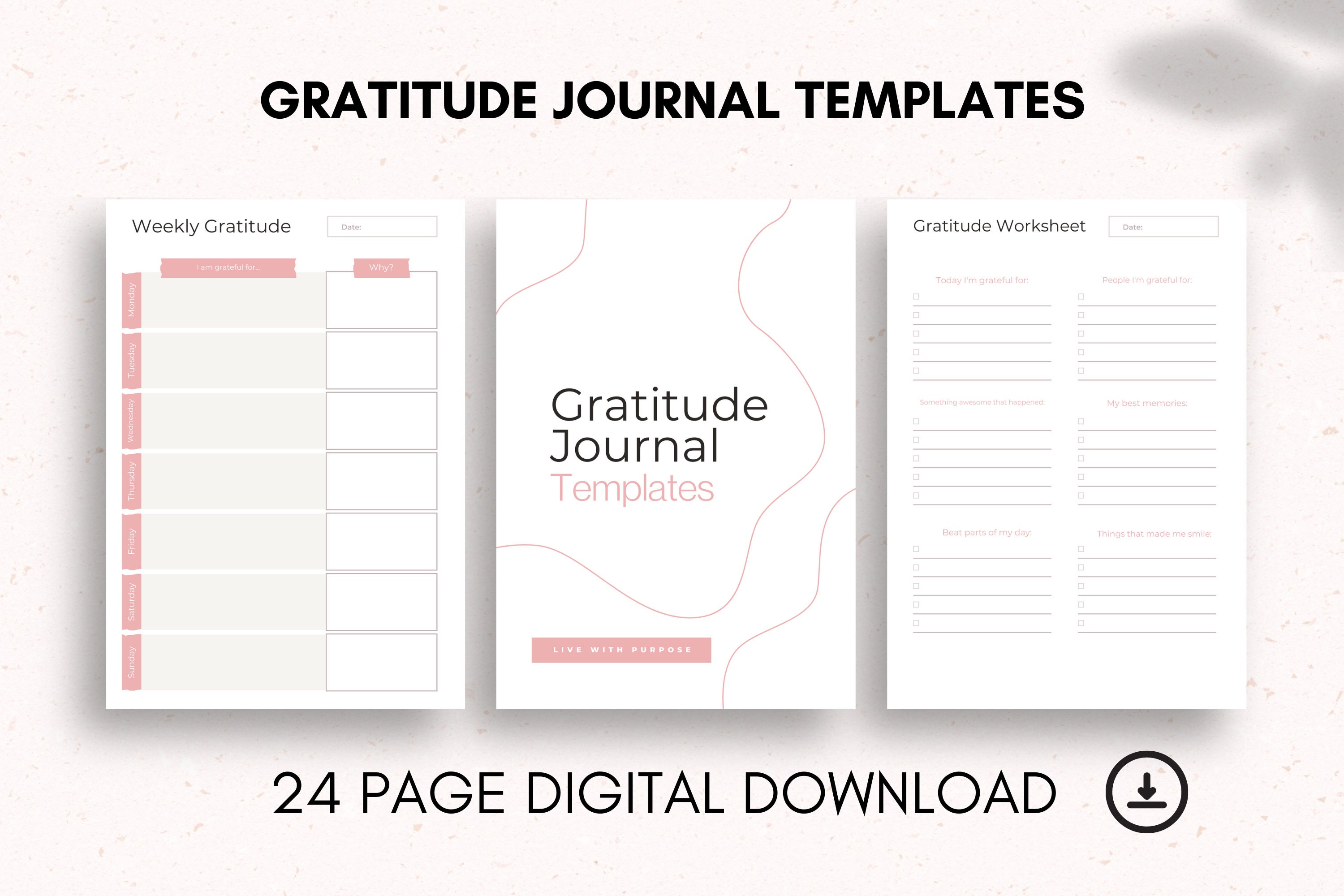 Gratitude Journal Printable Morning Gratitude Daily - Etsy