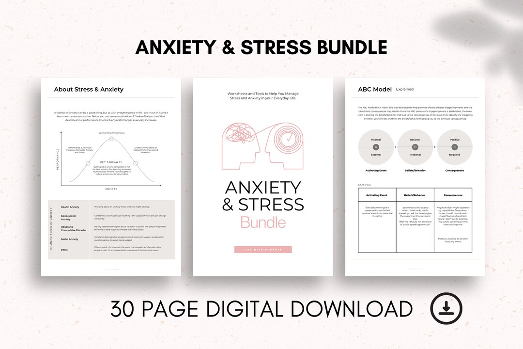 Anxiety Workbook | Anxiety Printable Worksheets | Anxiety Coping Skills ...