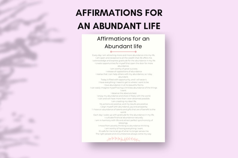 Affirmations for an Abundant Life | Daily Affirmations | Attitude of ...