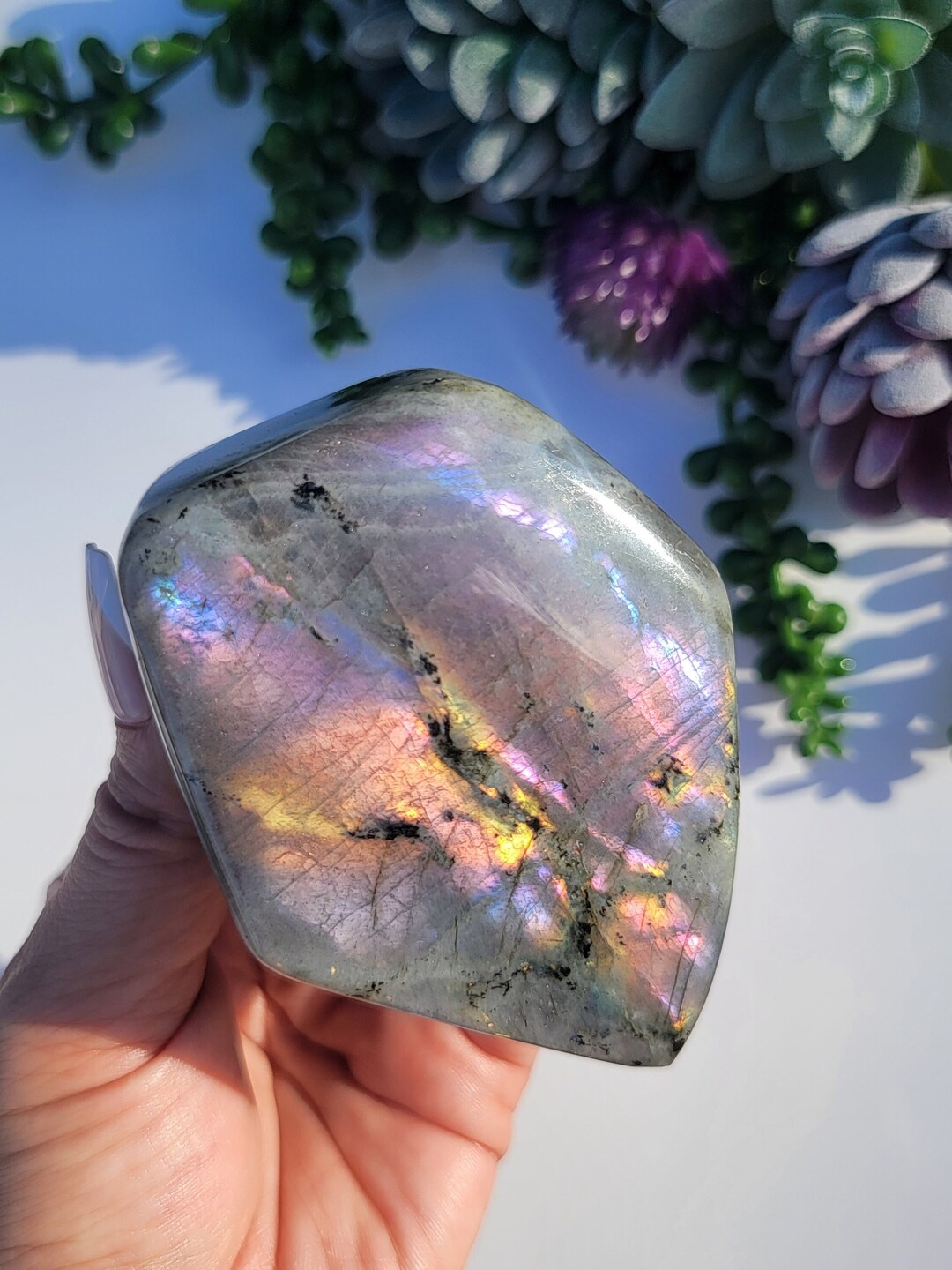 Labradorite Freeform, Flashy Crystals, Purple Flash Labradorite ...