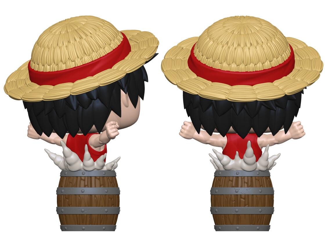 One Piece Luffy Barrel First Appearance POP Fanart Figure - Etsy