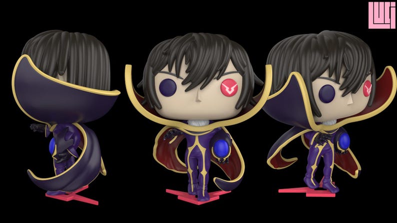 Code Geass Lelouch ZERO POP Fanart Figure - Etsy