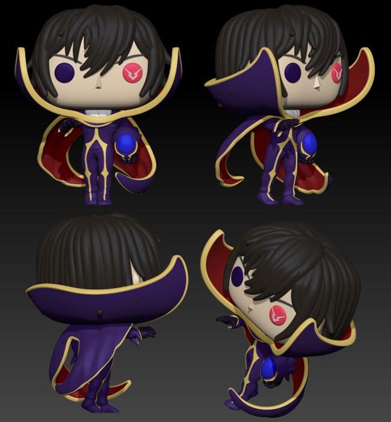 Code Geass Lelouch ZERO POP Fanart Figure - Etsy