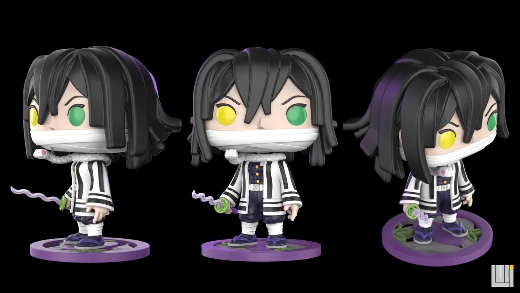 Demon Slayer Obanai Iguro Snake Hashira POP Fanart Figure - Etsy