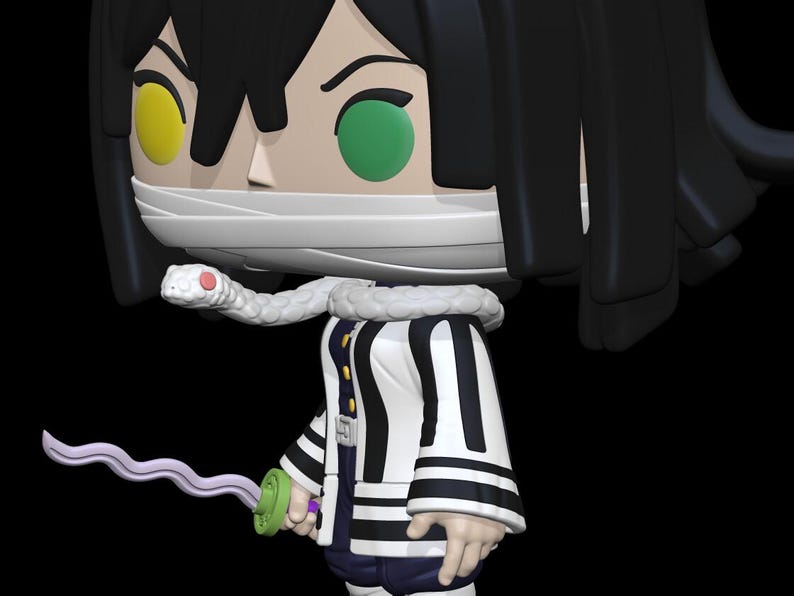Demon Slayer Obanai Iguro Snake Hashira POP Fanart Figure - Etsy