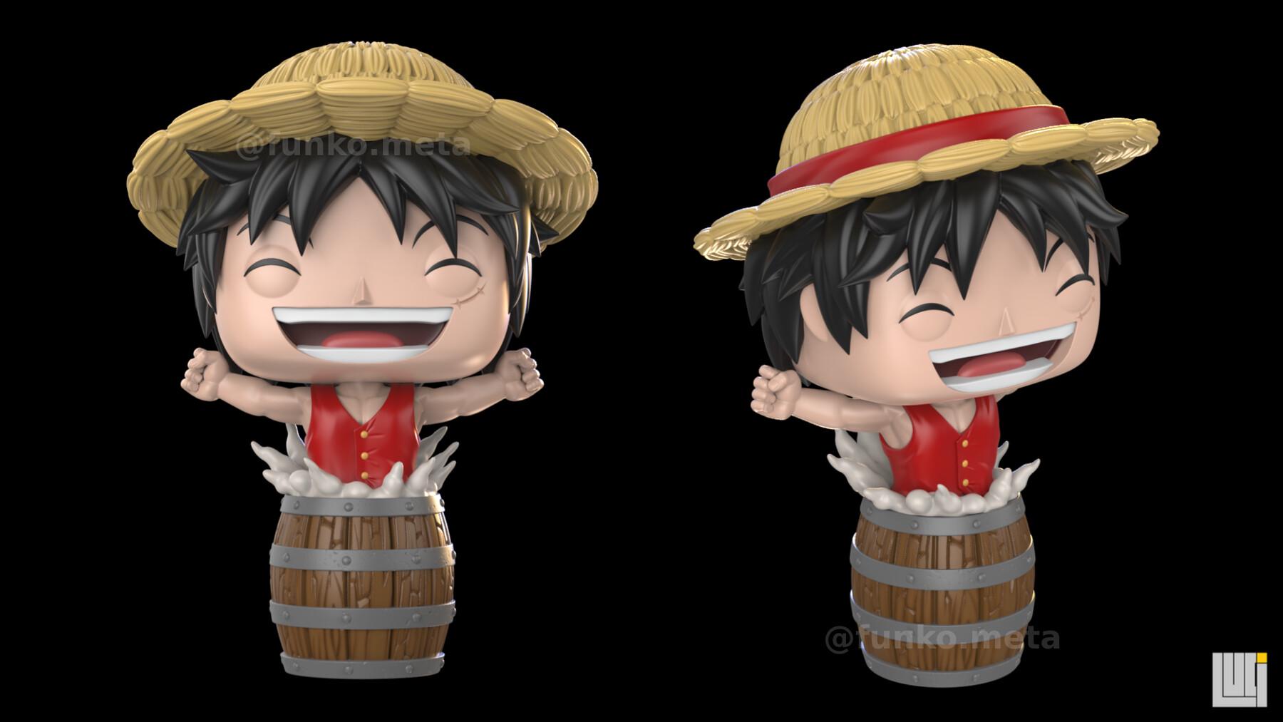 One Piece Luffy Barrel First Appearance POP Fanart Figure - Etsy