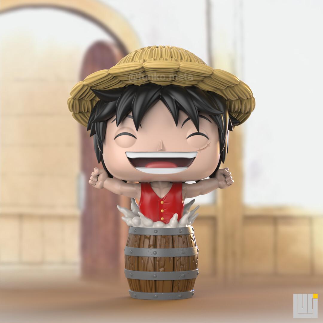 One Piece Luffy Barrel First Appearance POP Fanart Figure - Etsy