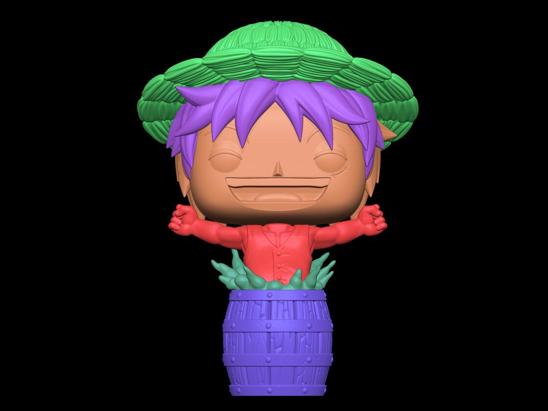 One Piece Luffy Barrel First Appearance POP Fanart Figure - Etsy