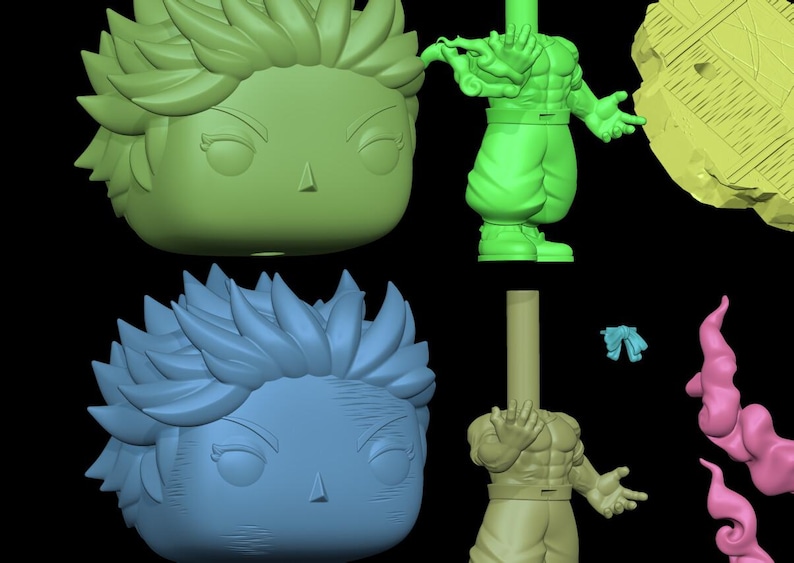 Jujutsu Kaisen Gojo Satoru vs Sukuna Agito Mahoraga POP Fanart Figura ...