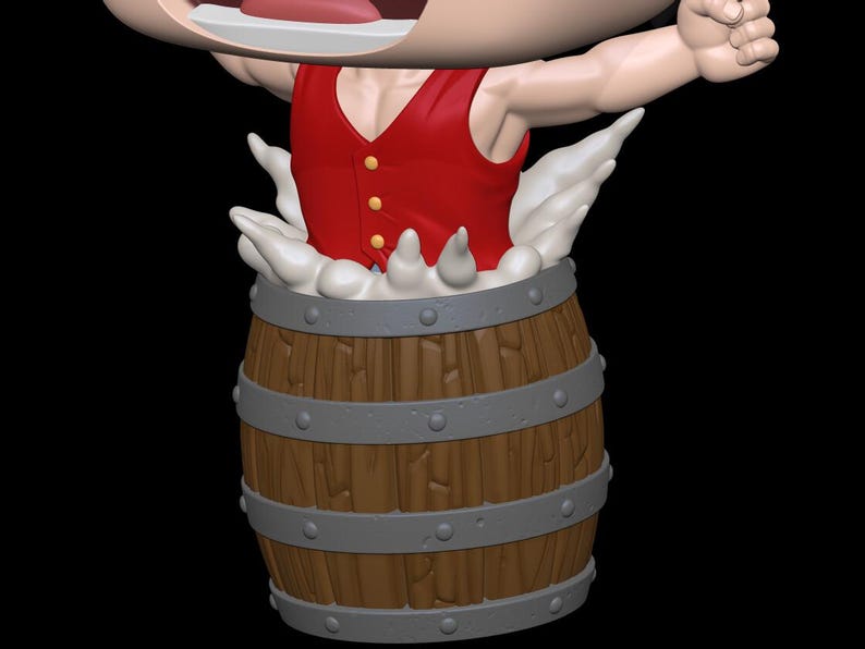 One Piece Luffy Barrel First Appearance POP Fanart Figure - Etsy