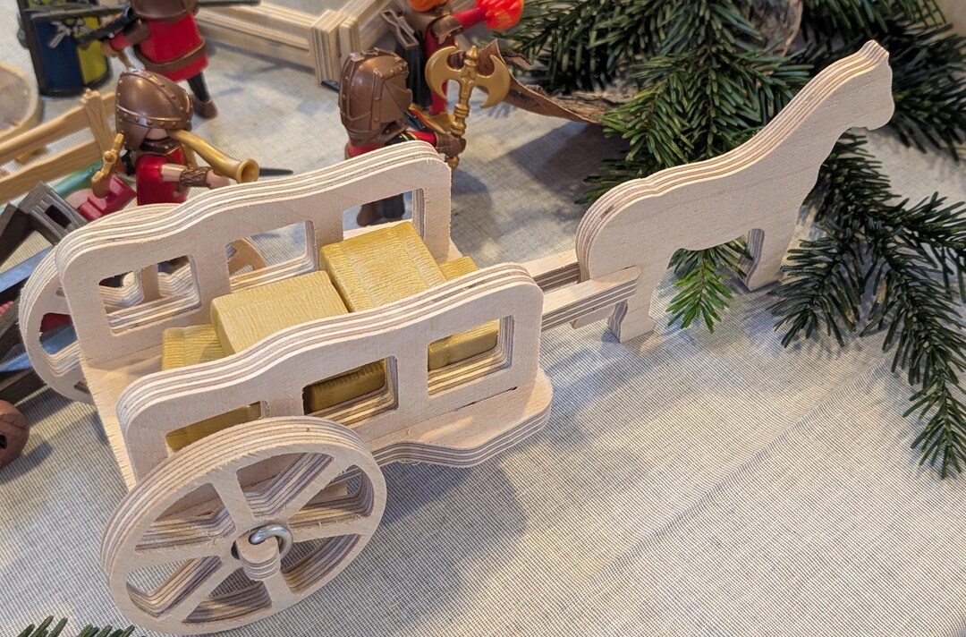 Toy Cart Including Wooden Horse for Playmobil and Knight's Castle - Etsy