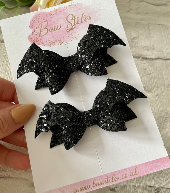 Halloween Bat Clips Bat Hair Bowhalloween Hair Bowhalloween - Etsy