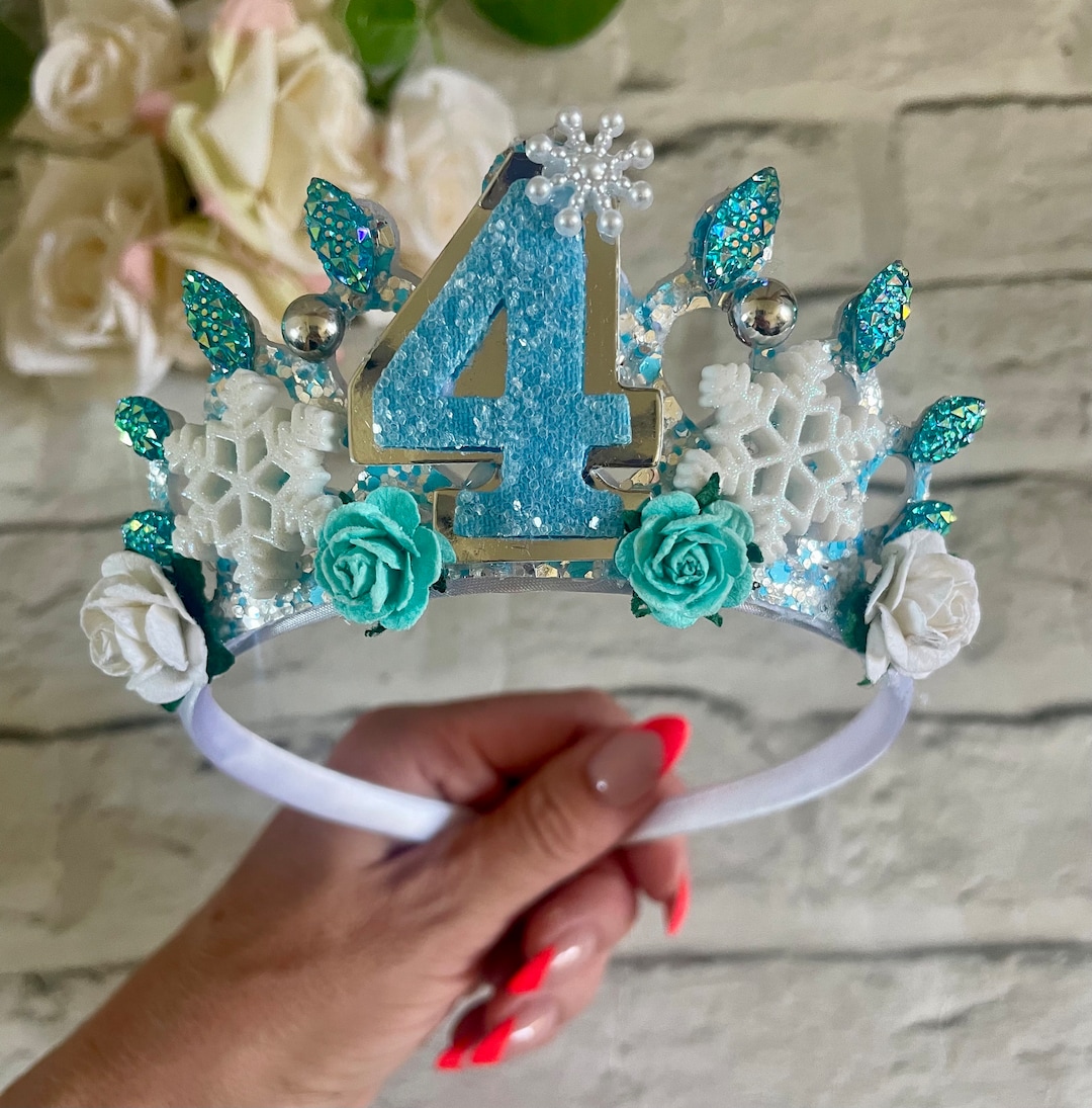 Princess Birthday Tiara, Girls Birthday Tiara, Snowflake Tiara, Blue ...