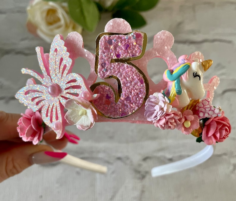 Childrens Birthday Tiararainbow Princess Tiara Unicorn - Etsy