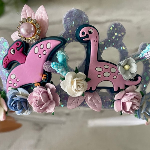 Dinosaur Girl Birthday Crown - Etsy