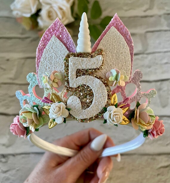 Childrens Birthday Tiara Age Rainbow Unicorn Tiara unicorn Birthday Crown childs Unicorn Tiara Girls Birthday Crown pretty Unicorn Crown Etsy UK