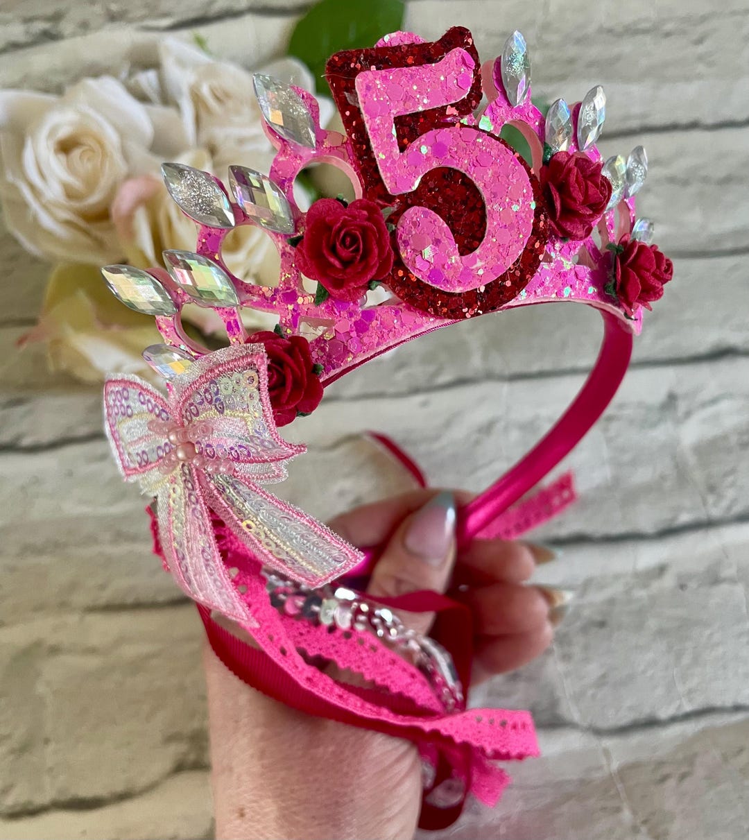Children’s Birthday Tiara, Pink Princess Tiara, Girls Birthday Crown ...