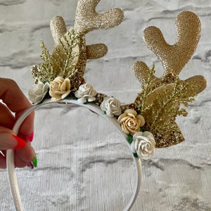 Christmas Reindeer Headband, Christmas Antler Headband, Antler Ears for ...