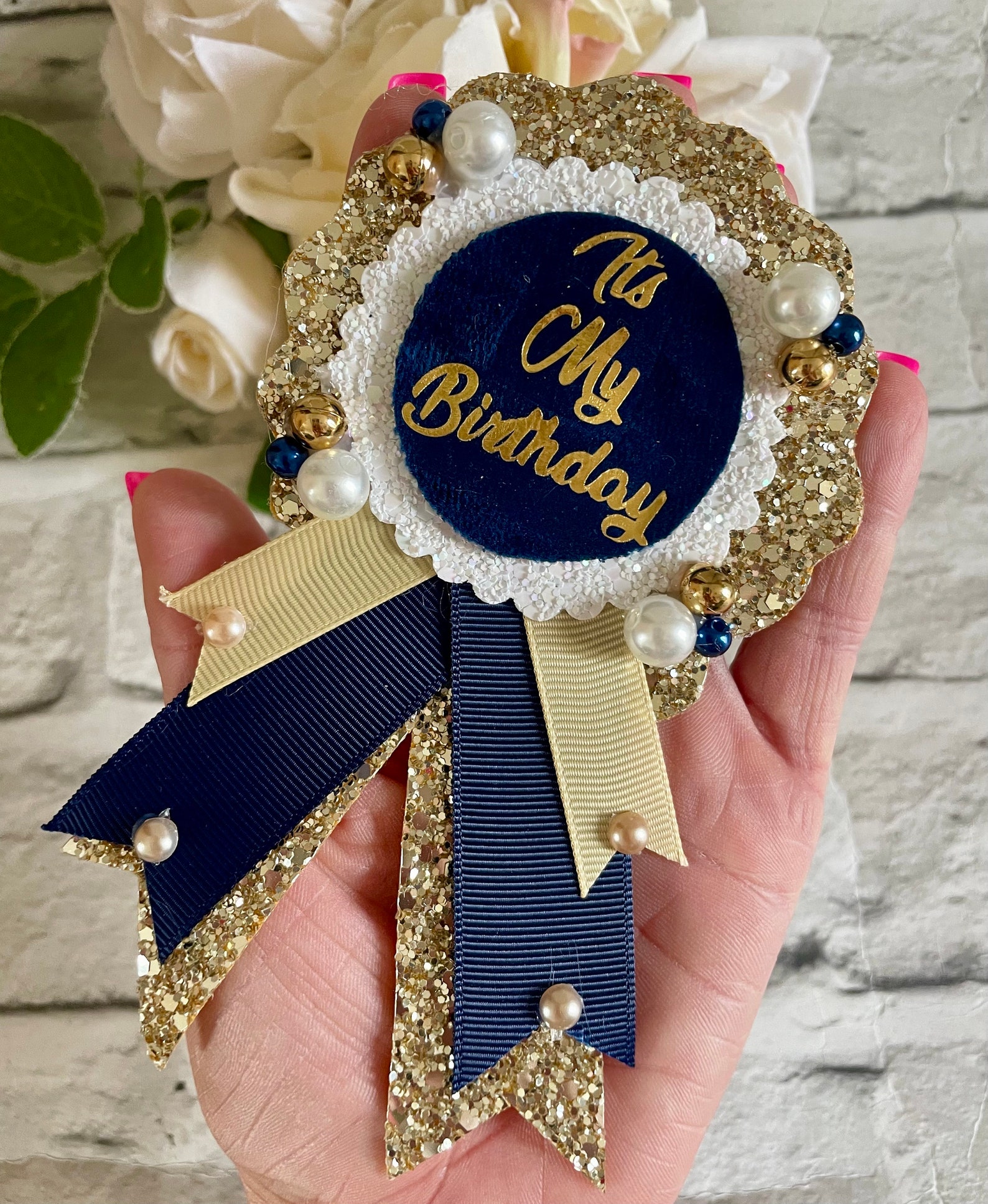 Birthday Badge ,glitter Birthday Badge, Personalised Birthday Badge ...