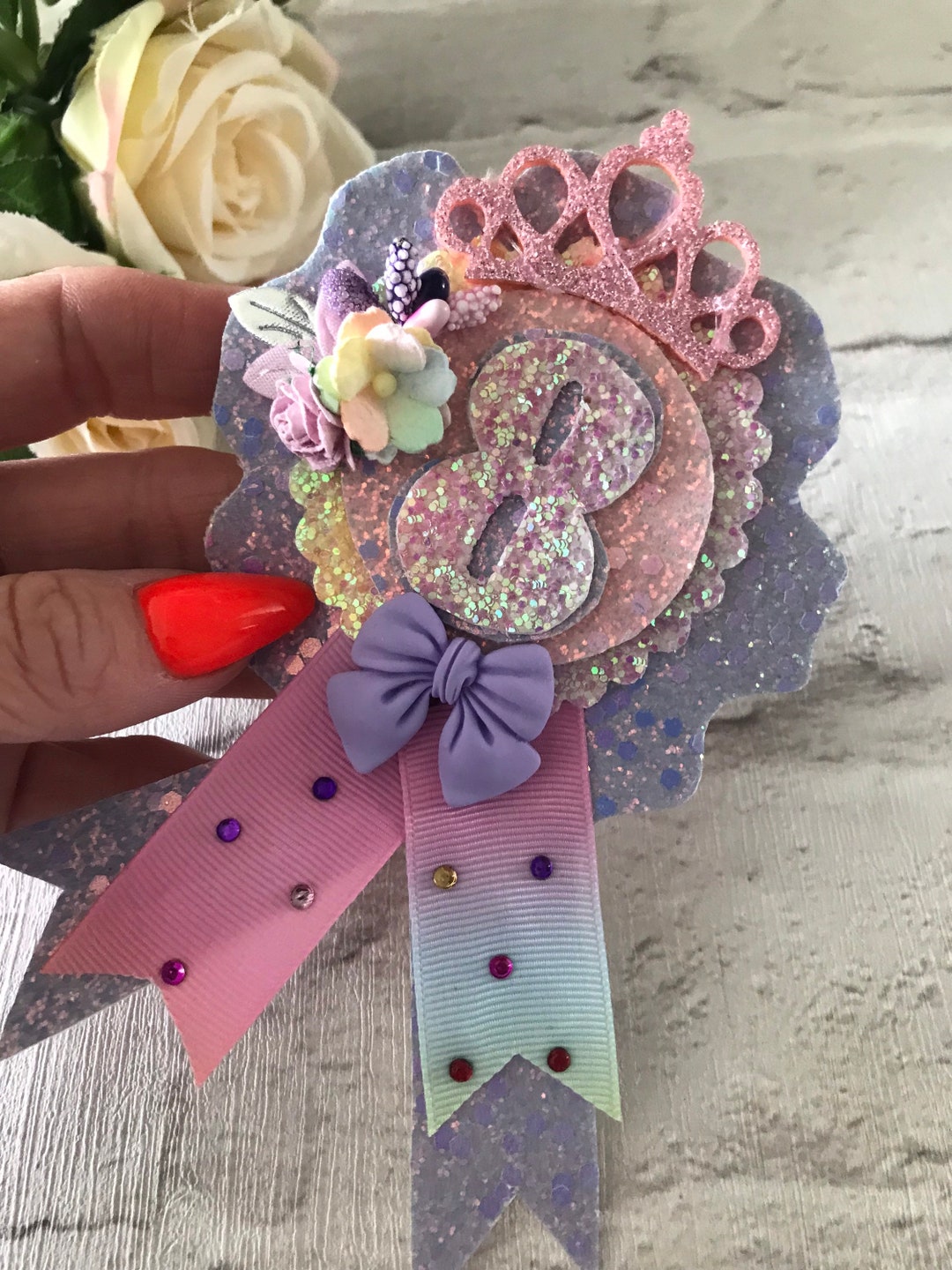 Princesses Birthday Badge, Crown Badge, Birthday Badge for Girls ...