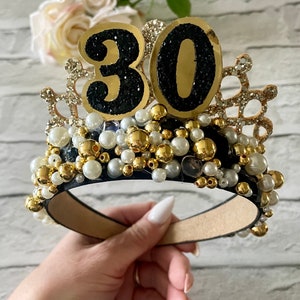 Birthday Crown,glitter Birthday Tiara, Age 30 Birthday Tiara,age ...