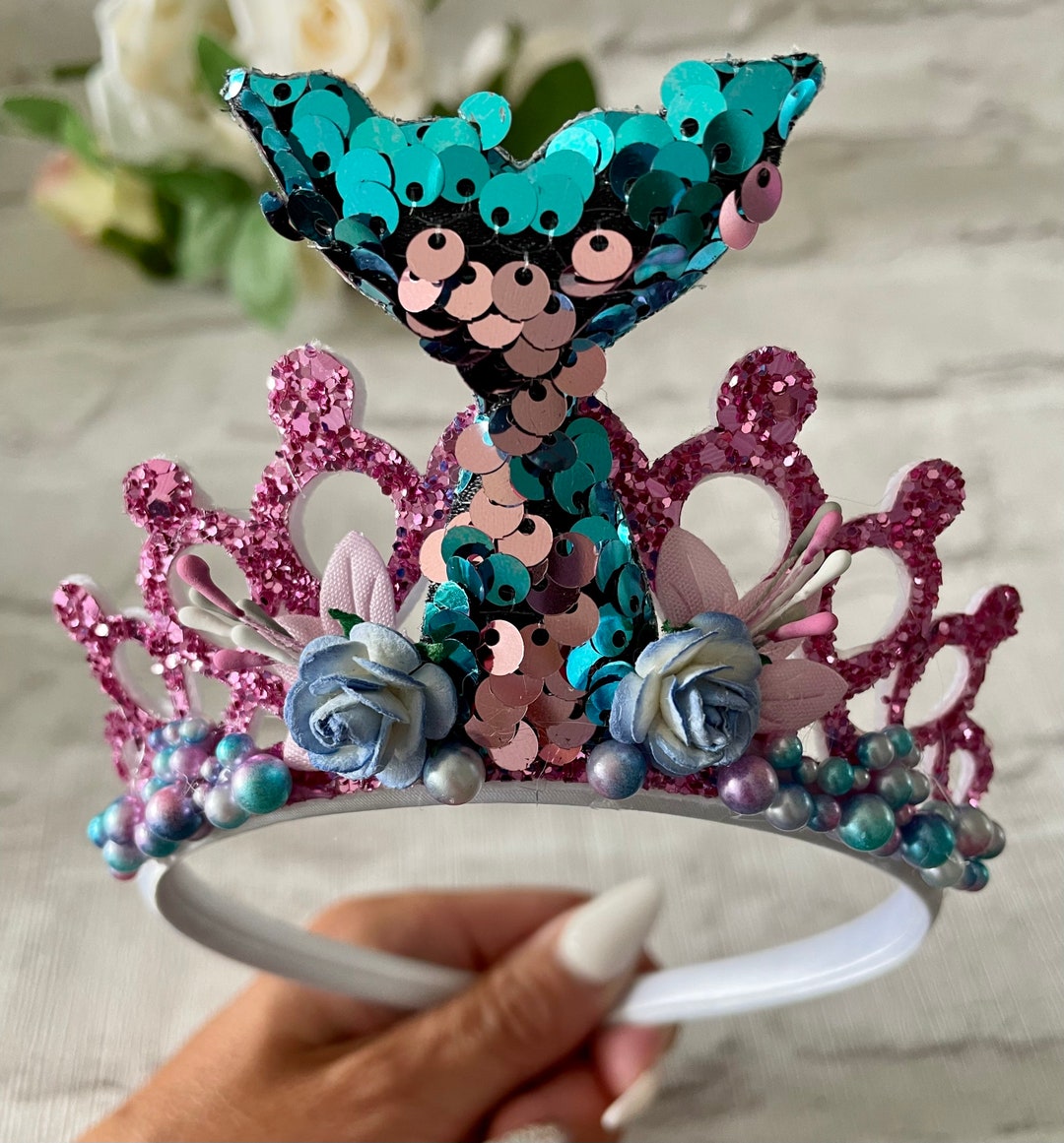Mermaid Tiara, Birthday Tiara, Child’s Birthday Tiara, Mermaid Tiara ...