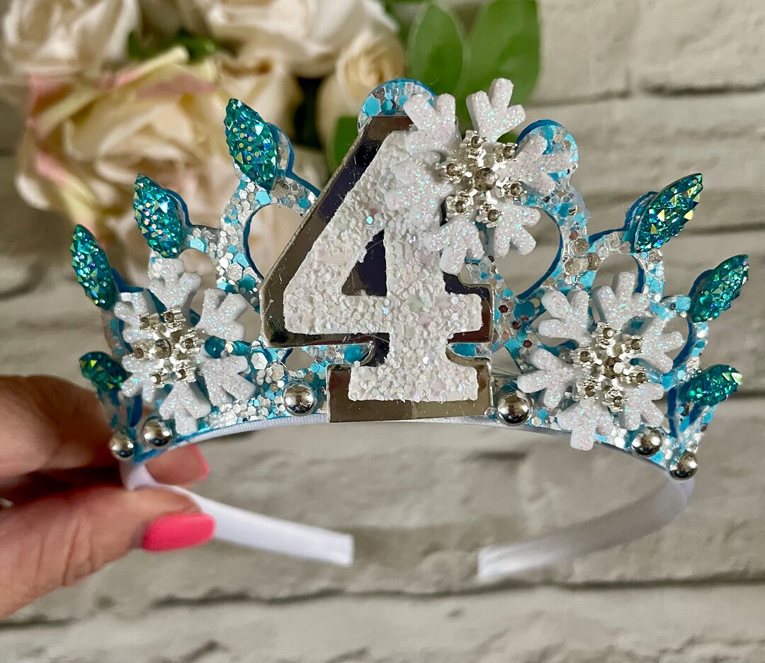 Princess Birthday Tiara, Girls Birthday Tiara, Snowflake Tiara, Blue ...