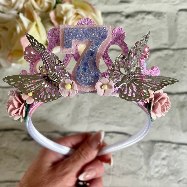 Butterfly Tiara, Birthday Tiara, Childs Birthday Tiara, Butterfly Tiara ...