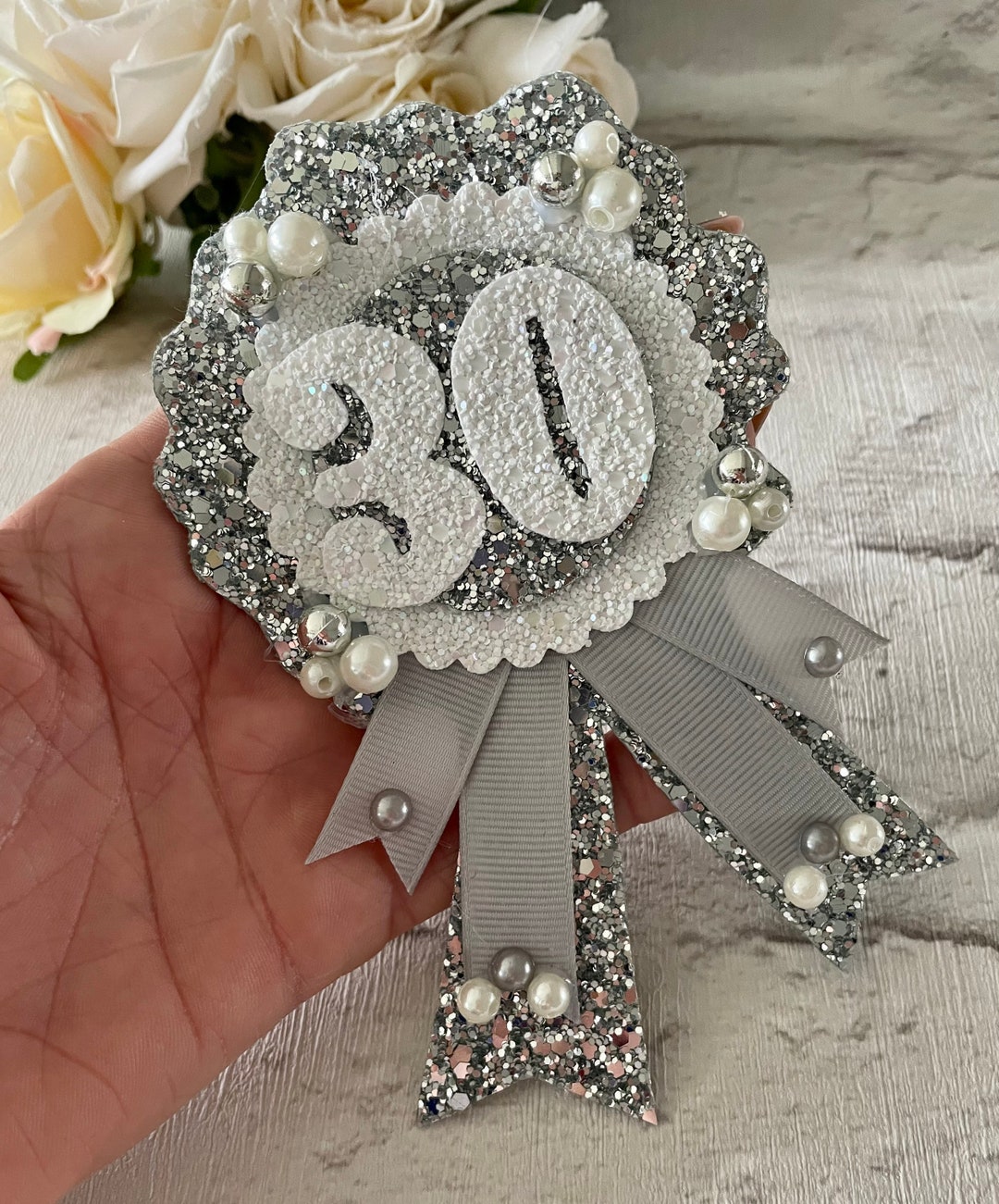 Birthday Badge ,glitter Birthday Badge, Age 30 Birthday Badge,age ...
