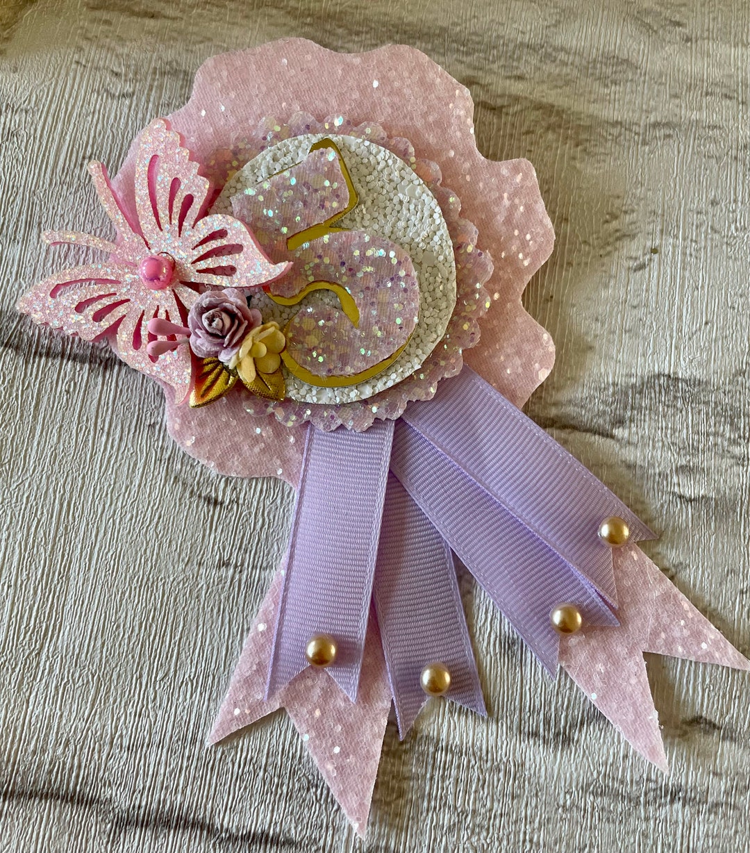 Butterfly Birthday Badge, Butterfly Badge, Birthday Badge, Girls ...