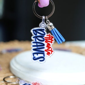Atlanta Braves Keychain + Atlanta Braves Baseball Keychain + Acrylic ...