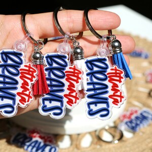 Atlanta Braves Keychain + Atlanta Braves Baseball Keychain + Acrylic ...