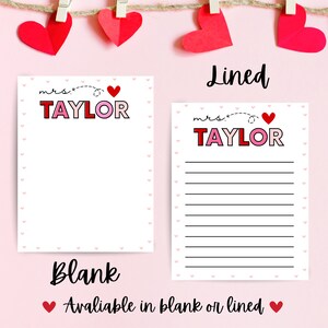 Custom Valentines Day Notepad + Teacher Gift for Valentines ...
