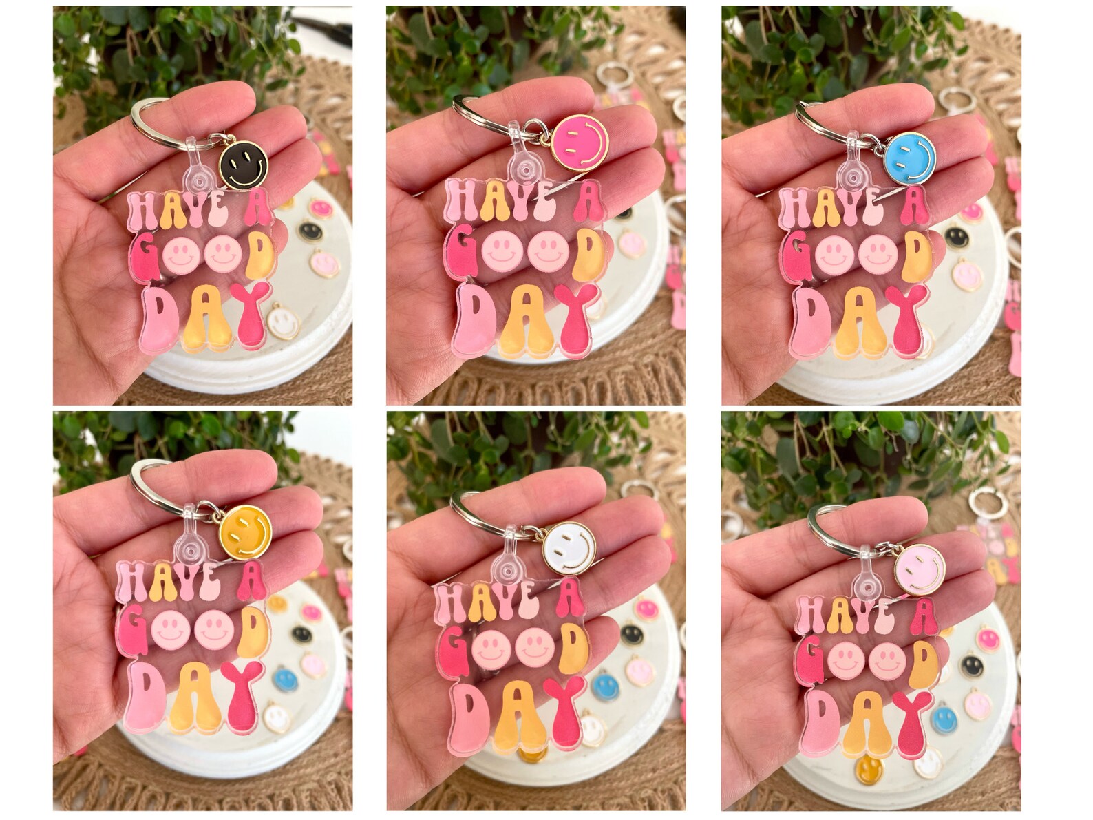 Have A Good Day Smiley Face Acrylic Keychain Smiley Face - Etsy