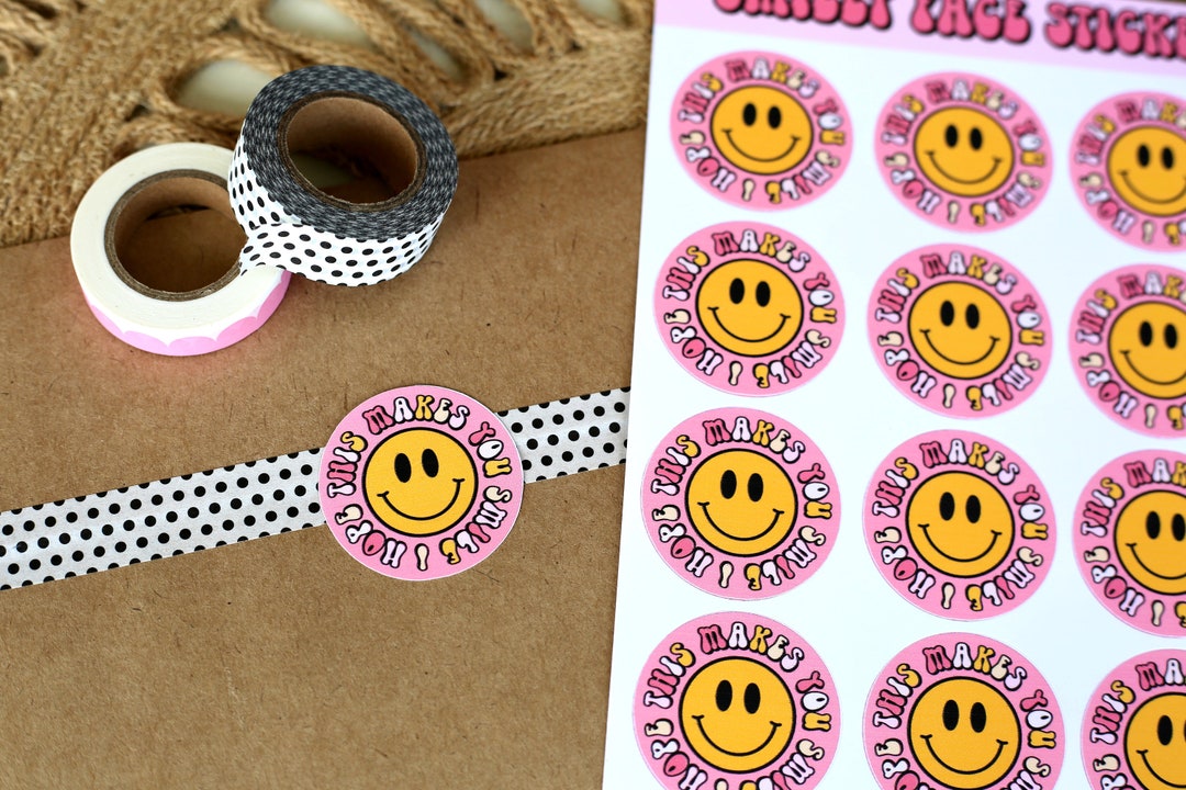 Smiley Face Packaging Sticker Sheet + I Hope This Makes You Smile ...