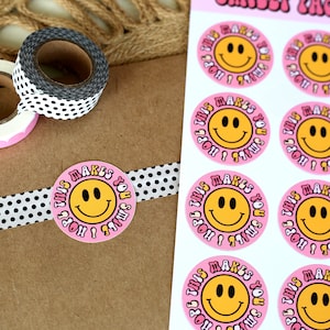 Smiley Face Packaging Sticker Sheet + I Hope This Makes You Smile ...