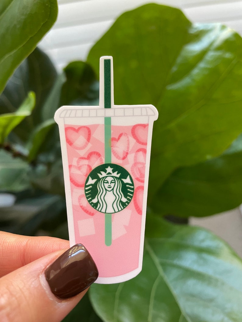 Starbucks Drink Sticker Pink Drink Sticker Vinyl Sticker - Etsy